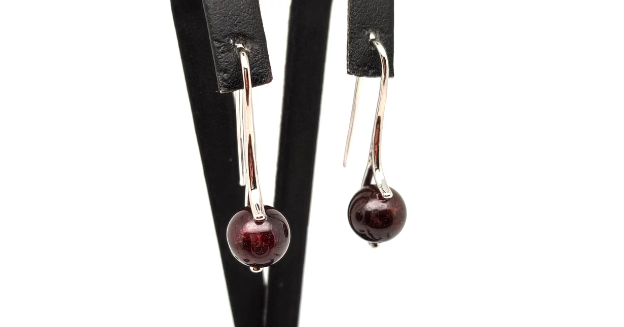 Fülbevaló golyó gránát ívelt lógós 9mm